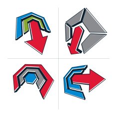 Three-dimensional graphic elements collection with simple arrows N5 ...