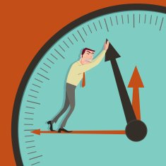 The man pushing an arrow of clock free image download