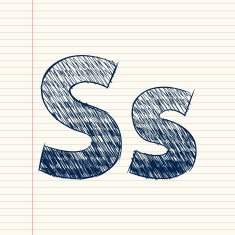 Letter S sketch in a notebook free image download