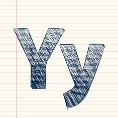 Letter Y sketch in a notebook free image download