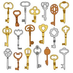 Hand drawn key set free image download