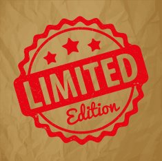 Limited Edition rubber stamp award vector red free image download