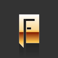 Vector Gold Letter F Shape Logo Element free image download