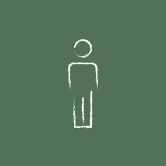 Man standing icon drawn in chalk free image download