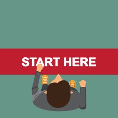 Start - top view of businessman vector illustration free image download