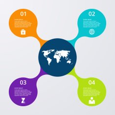 Vector illustration infographics five circles free image download