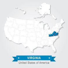 Virginia state USA administrative map free image download