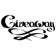 Great Giveaway black ad white vector illustration free image download