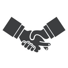 Shake hands Fake fingers Silhouette vector free image download