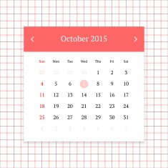 Calendar page for October 2015 free image download