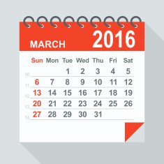 March 2016 calendar - Illustration free image download