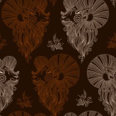 Ram's head Vector seamless pattern Mehendi style N4 free image download