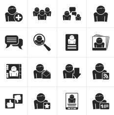Black Social Media and Network icons free image download