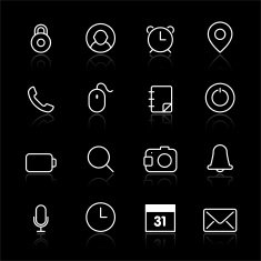 Mobile - Black Simple Icons free image download