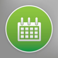 Calendar icon on green button clean vector N2 free image download