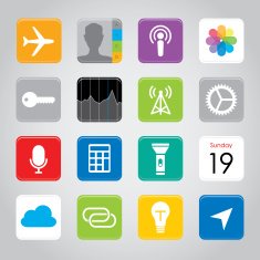 Touchscreen smart phone mobile application button icon Vector ...