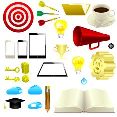 Realistic business icons set free image download