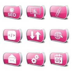 SEO Internet Sign Pink Vector Button Icon Design Set 6 N3 free image ...