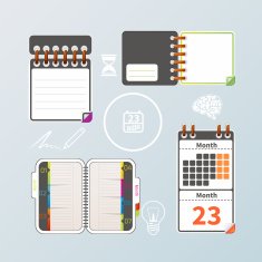 Colorful notebook and calendar set free image download