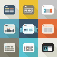 Different web browser icons set vintage style free image download