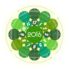 Vector Year of 2016 Calendar N2 free image download