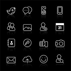 Social Media - Black Simple Icons free image download