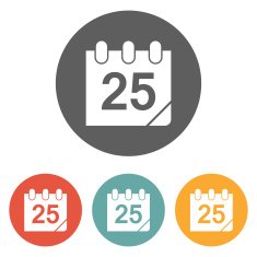 Calendar 25th date icon N2 free image download
