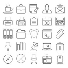 Office and Business outline icons free image download