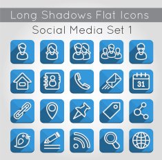 Flat Icons Social Media Set 1 free image download