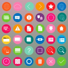 Icon set colorful internet vector illustration free image download