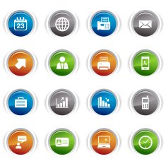 Glossy buttons - Office and Business icons free image download