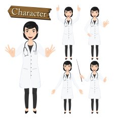 Doctor character set vector free image download