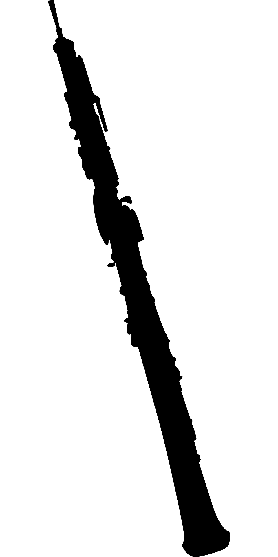 Black silhouette of oboe free image download