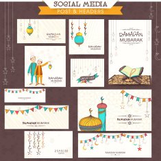 Ramadan Kareem celebration social media headers or banners free image ...