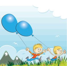 Boy and girl running into the nature free image download