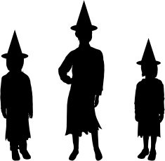 Three Trick or Treat Witches free image download