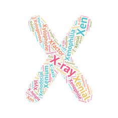 Cute Word Cloud ABC Letters - X free image download