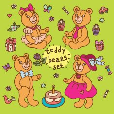 Teddy bears and a set of accessories N2 free image download