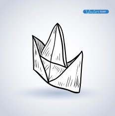 Paper boat Origami hand drawn illustration N3 free image download