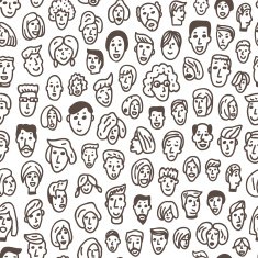 Faces of people - seamless background free image download