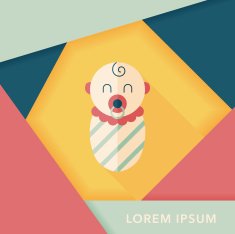 Baby flat icon with long shadow eps10 N48 free image download