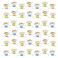 Hand drawing cartoon character happy kids N3 free image download