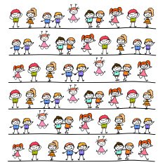 Hand drawing cartoon abstract happy kids N3 free image download