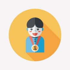 Winning boy flat icon with long shadow eps10 N18 free image download