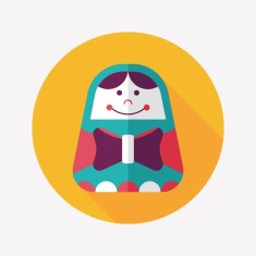 Russian Doll flat icon with long shadow eps 10 free image download