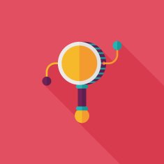 Baby Rattle flat icon with long shadow eps10 N186 free image download