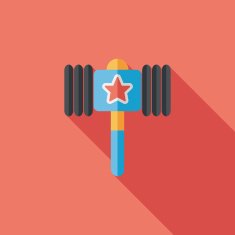 Toy hammer flat icon with long shadow eps10 N24 free image download
