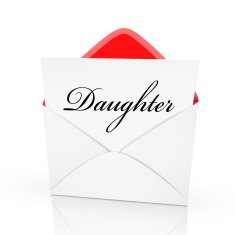 The word daughter on a card free image download