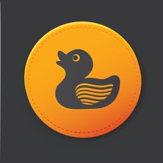 Duck button clean vector free image download