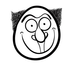Foolish cartoon face black and white vector illustration free image ...